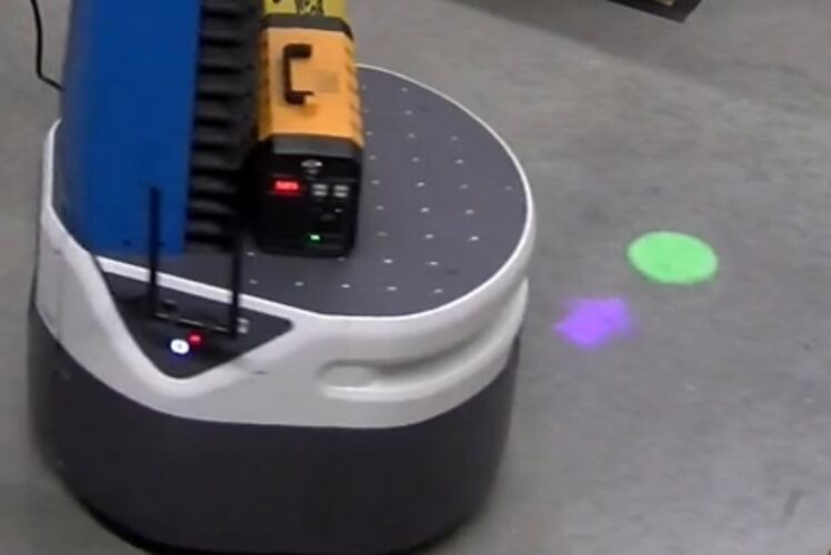 Projecting Robot Navigation Paths Hardware And Software For Projected